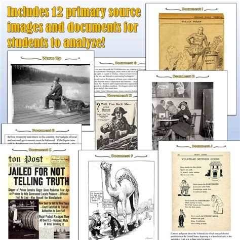 Prohibition And The 18th Amendment Lesson Readings Worksheet Image