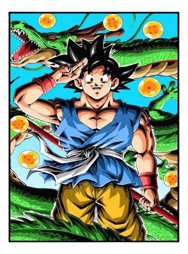 Quadro Dragon Ball Gt Goku Mod13 Shenlong Mercadolivre