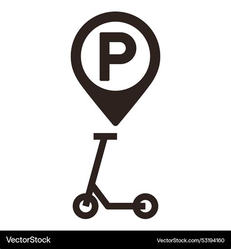 Scooter Parking Map Pin E Scooter Royalty Free Vector Image