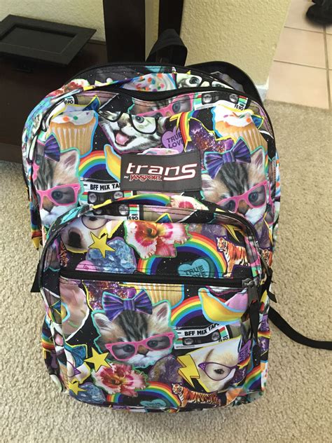 Jansport Backpack With Cats And Rainbows Scene Backpack Lisa Frank