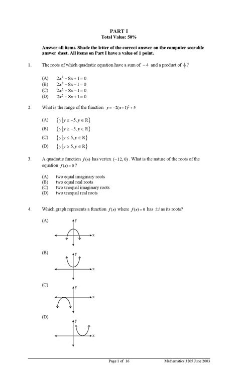 Roots Mathematics Public Examination Standards Exam Docsity