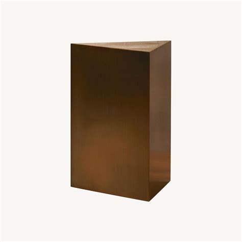 Cb2 Tri Brass Triangle End Table Aptdeco