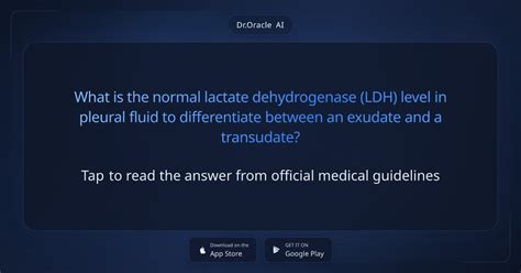 What Is The Normal Lactate Dehydrogenase Ldh Level In Pleural Fluid