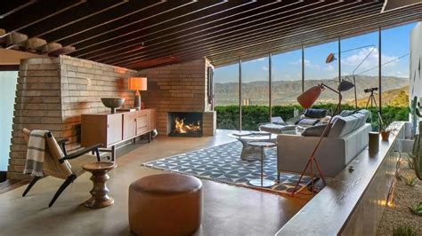Living Room In Midcentury Home Designed By John Lautner 1000 X 563 La