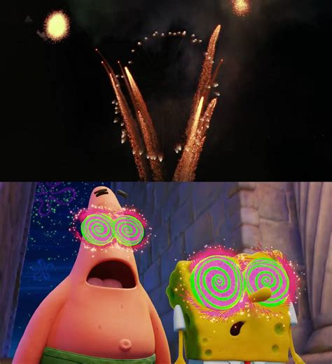 Spongebob And Patrick See Fireworks By Mnstrfrc On Deviantart