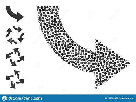 Dotted Rotate Right Composition Of Circles With Other Icons Stock Vector Illustration Of