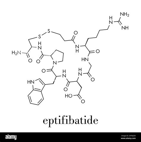Eptifibatide Anticoagulant Drug Molecule Skeletal Formula Stock Vector
