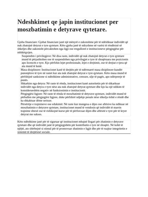 Ndeshkimet Qe Japin Institucionet Per Moszbatimin E Detyrave Qytetare Pdf