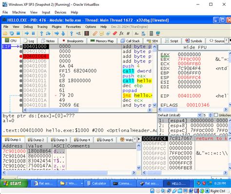 Flat Assembler The Difference In Executing Null Bytes Between Win10