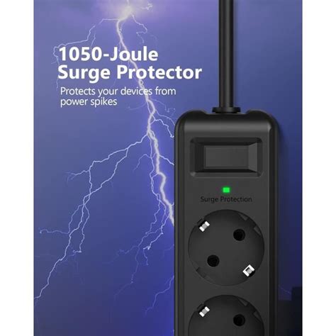 Multiprise Parasurtenseurs Usb 5 Prises Avec 3 Ports Usb Chargeur De Voyage 5v24a 12w