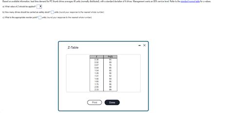 Solved Based On Available Information Lead Time Demand For