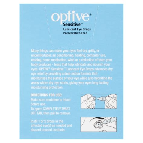Optive Sensitive Lubricant Eye Drops 30 X 04ml