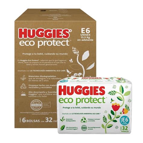 Pañal Huggies Eco Protect Etapa 6 Unisex 192 Piezas Bodega Aurrera En