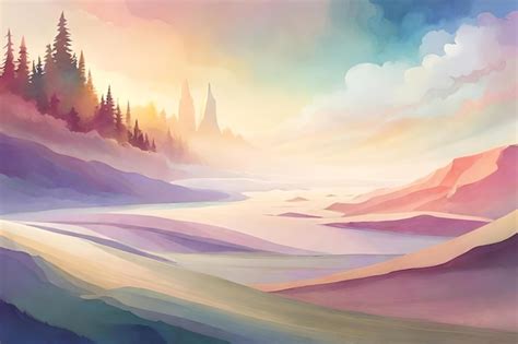 Abstract Background With Delicate Layers Of Translucent Colors Creating A Sense Of Depth And