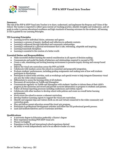 Pyp Myp Visual Arts Dec 2023 2 Pdf