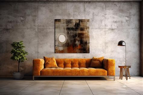Premium Photo Contemporary Indoor Setting With Couch And Vacant Space