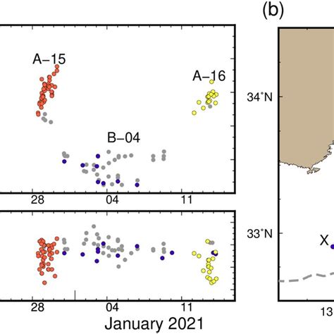 Map Of Hypocenter Relocation Before Red And After Blue With The Download Scientific Diagram