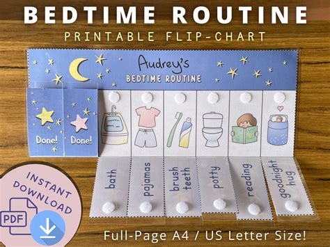 Bedtime Routine Flip Chart Chore And Routines Printable