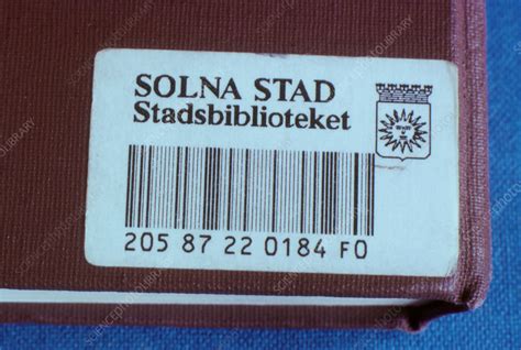 Bar Code Label On A Library Book Stock Image T415 0056 Science Photo Library