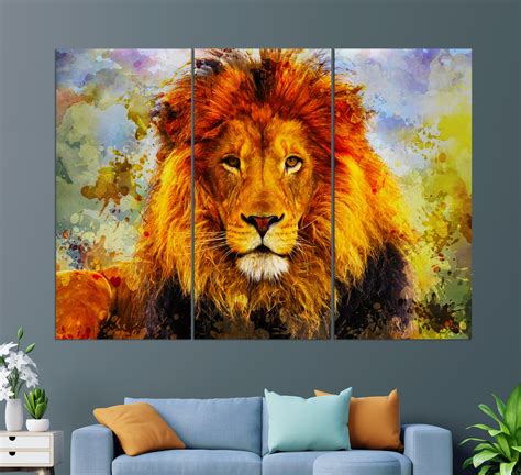 Lion Wall Canvas At Karen Medina Blog