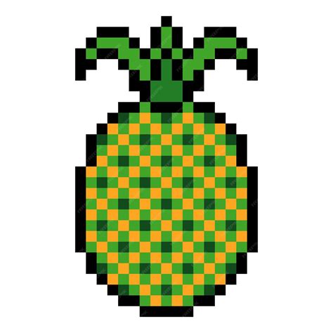 Premium Vector Pineapple In Pixel Art Style