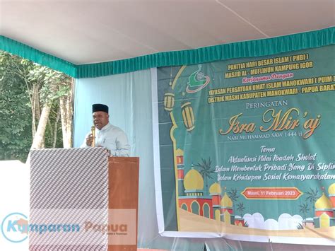 Peringatan Isra Miraj Di Kampung Igor Bupati Manokwari Ajak Umat Tingkatkan Peribadatan
