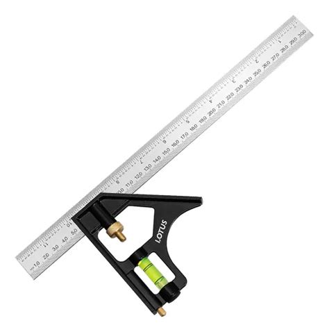 Esquadro Ajustável Combinado Inox Alumínio C Nível Régua Mercadolivre