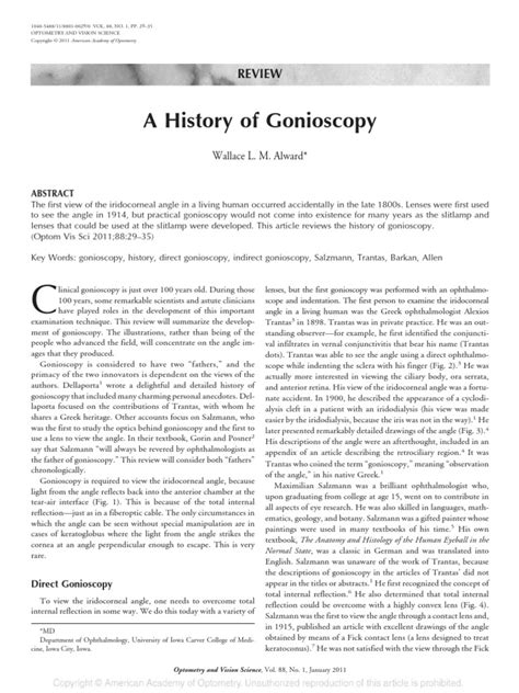 A History Of Gonioscopy 7 Pdf Ophthalmology Vision