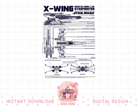 Star Wars X Wing Schematic Specs Graphic Png Inspire Uplift