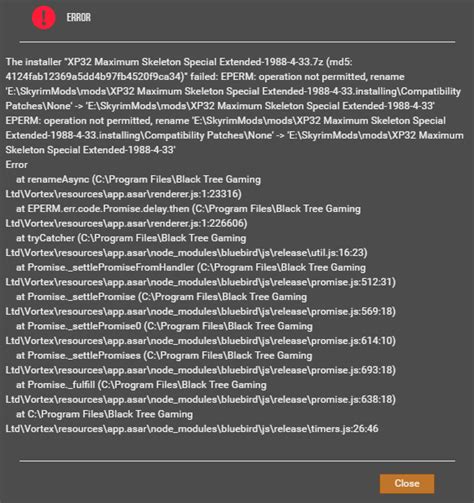 Mod Installation Error Operation Not Allowed · Issue 725 · Nexus Modsvortex · Github