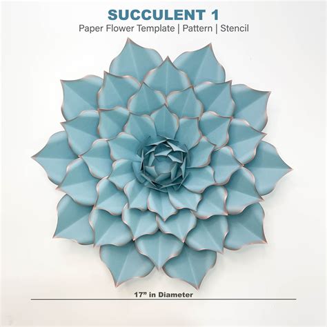 Succulent 1 Svg Png Dxf Giant Paper Flower Template 3d Large Paper