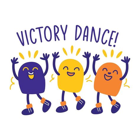 Victory Dance Sticker In Cartoon Style 52175208 Vector Art At Vecteezy