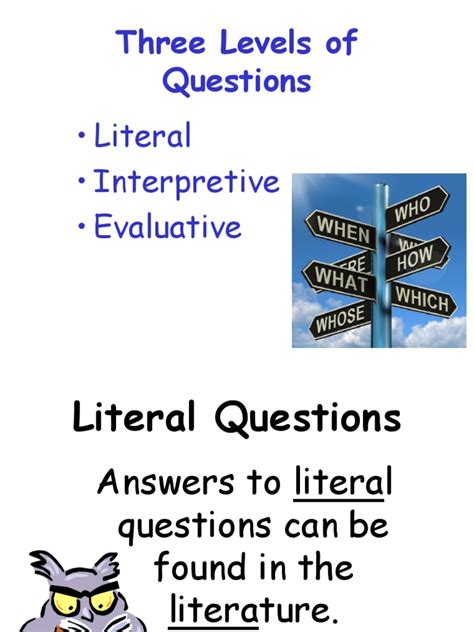 Three Levels Of Questioning A Framework For Developing Higher Level Thinking Through Literal