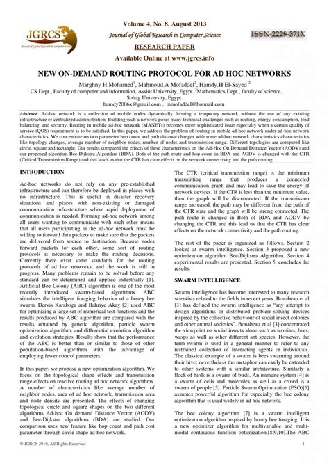 Pdf New On Demand Routing Protocol For Ad Hoc Networks