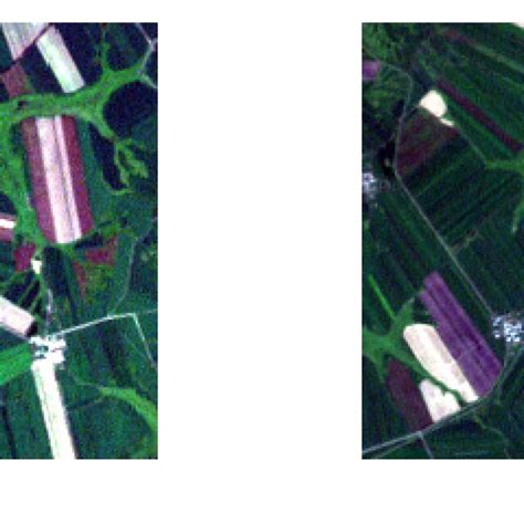 Two Temporal Landsat 7 Etm Images Covering The Same Area In Liaoning