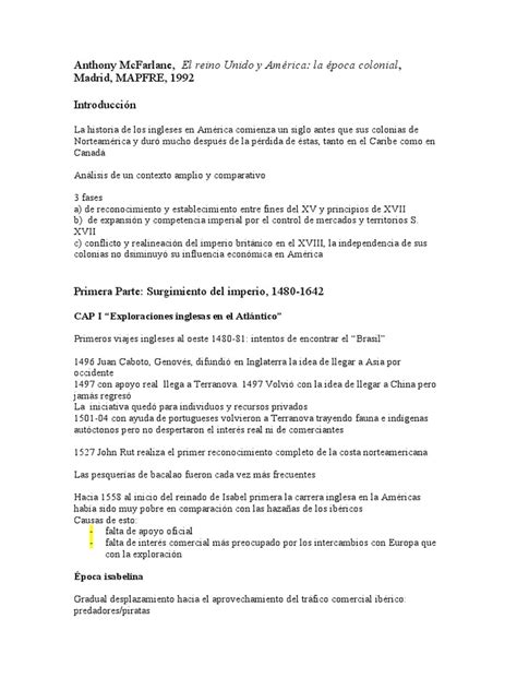 Anthony Mcfarlane Pdf Colonialismo Imperio Español