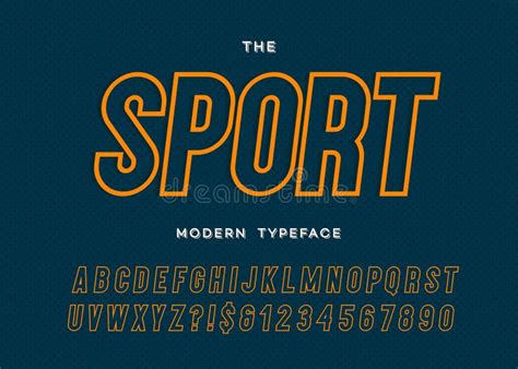 Vector Sport Modern Typeface Sans Serif Style Stock Vector