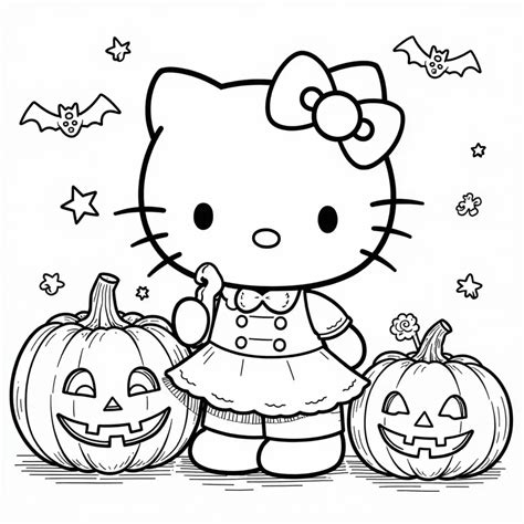 Hello Kitty Halloween Coloring Page Free Printable Coloring Page