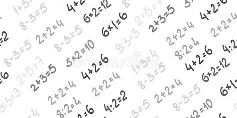 Solve Mathematics Examples Seamless Pattern Stock Vector Illustration