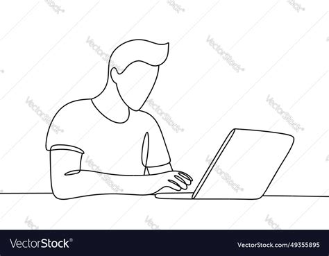 man programmer one line royalty free vector image