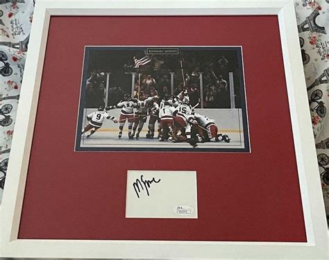 Mike Eruzione Autograph Framed With 1980 Miracle On Ice Usa Olympic