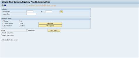 Sahr61016521 Sap Tcode Single Work Centers Requisition Health Exam