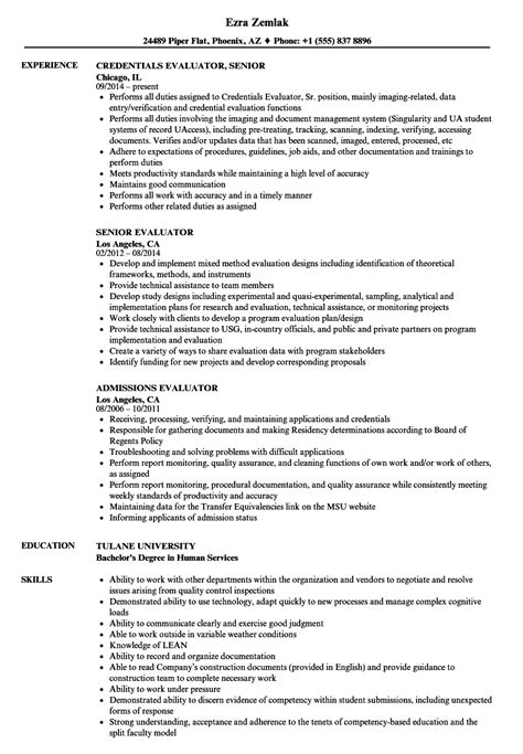 Evaluator Resume Samples Velvet Jobs