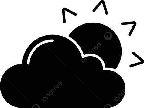 Partly Cloudy Weather Icon Black And White