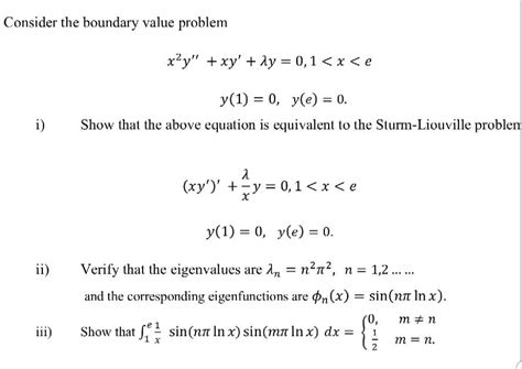 solved consider the boundary value problem x2y′′ xy′ λy 0 1