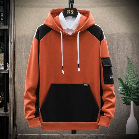 Patchwork Sweatshirt Japanese Streetwear Hoodies Men Japanese