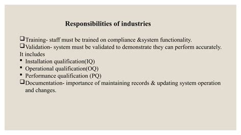 An Overview Of 21 Cfr Part 11 Guidelines Pptx