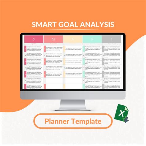 Smart Goal Analysis Excel Template Smart Goal Setting Personel