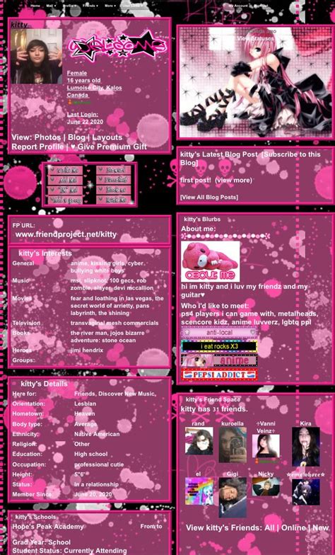 Jojojeopardy Myspace Layout Emo Princess Emo