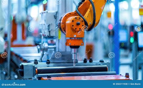 An Industrial Robot Performing Precise Tasks In A High Tech Manufacturing Stock Illustration